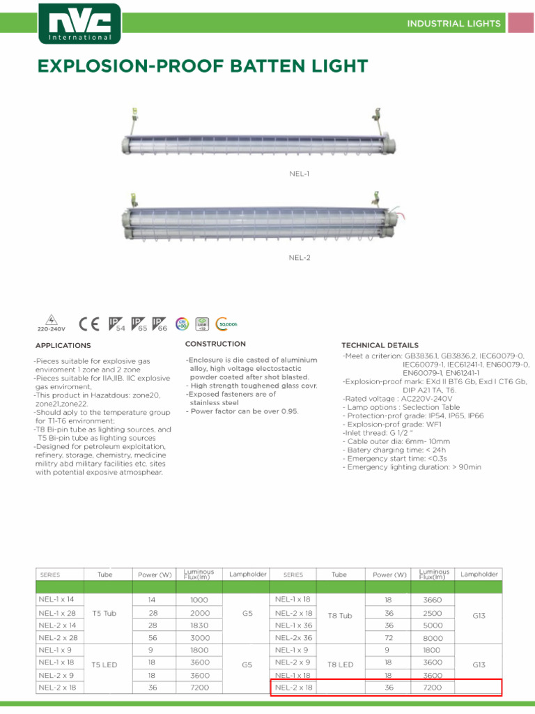 Datasheet For Explosion-Proof Light | PDF