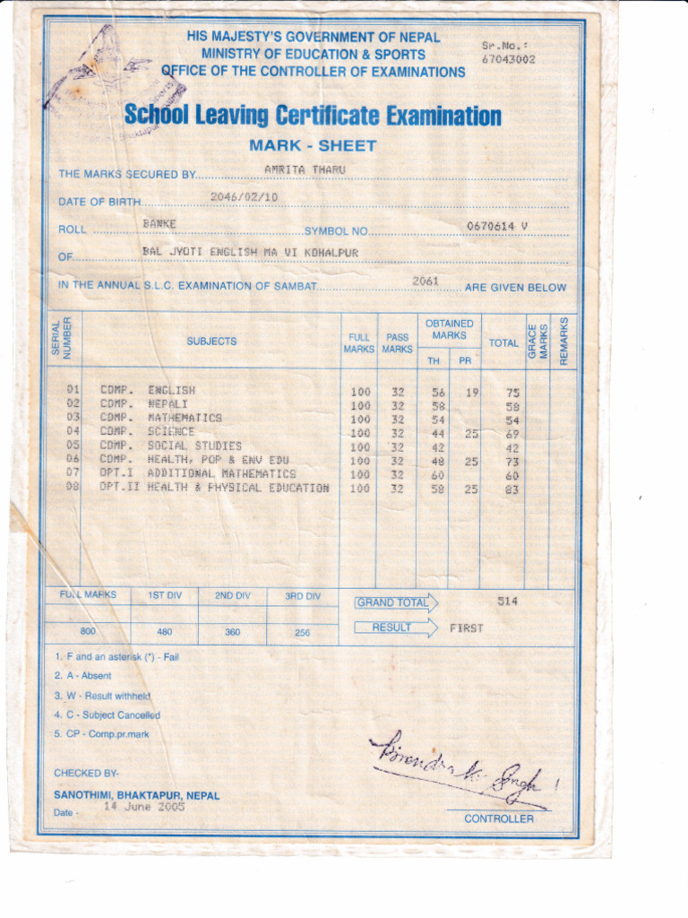 SLC CERTIFICATE | PDF