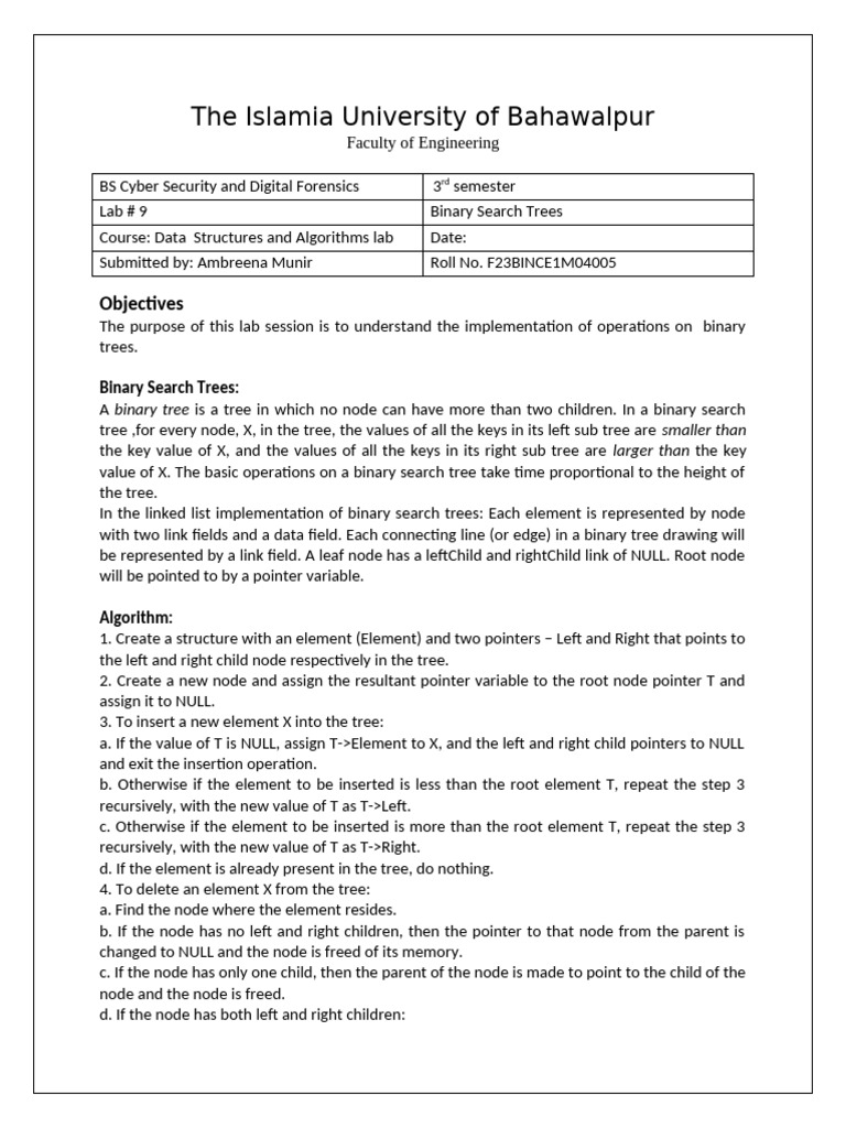 Our Dsa Lab 9 1 Pdf Algorithms And Data Structures Computer 9579