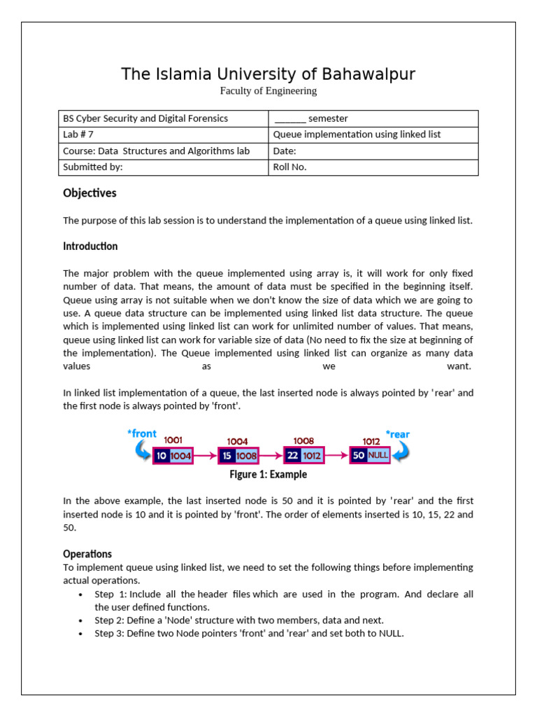 Our Dsa Lab 7 Pdf Queue Abstract Data Type Computing 4496