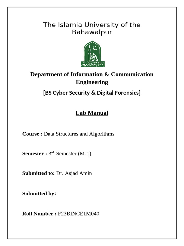 Lab Manual First Page | PDF