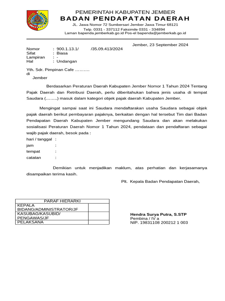 Contoh Surat Undangan | PDF