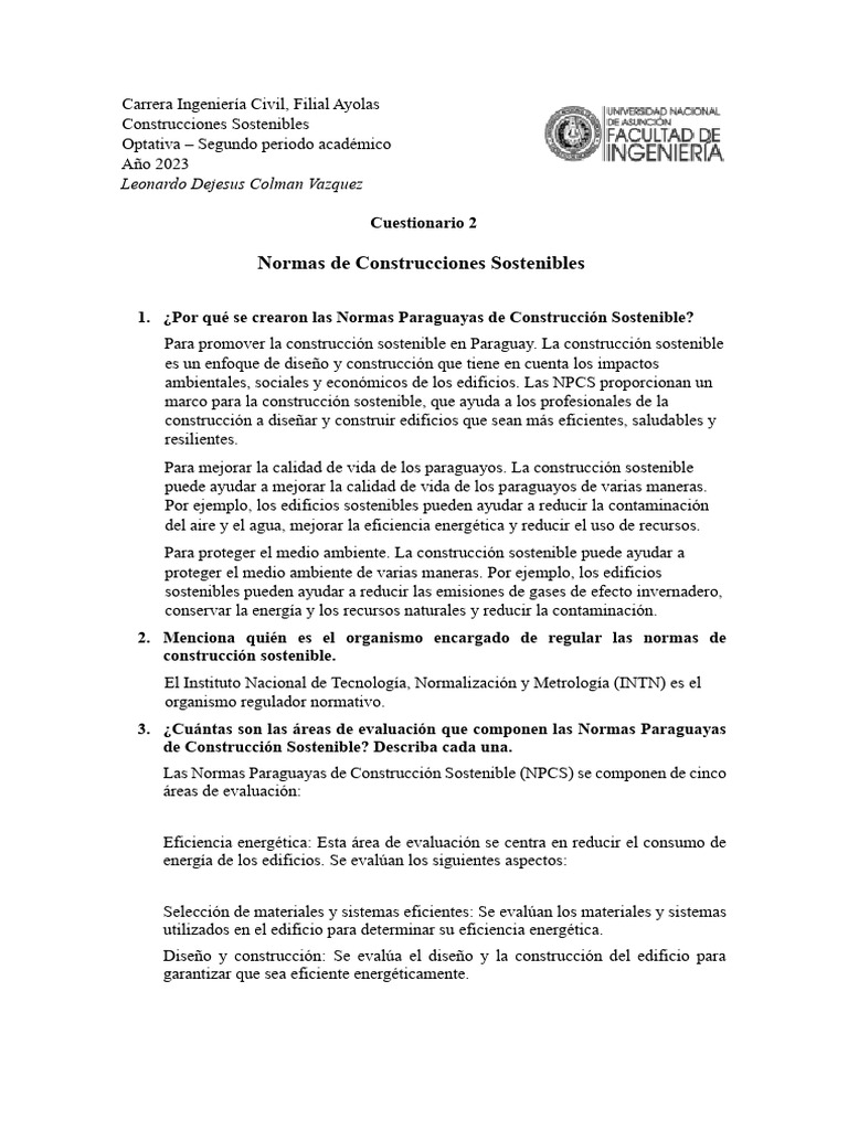 TP2 - Colman Vazquez, Leonardo Dejesus | PDF | Sustentabilidad | Uso ...