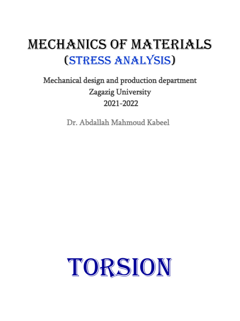 4-Torsion-11856 | PDF | Stress (Mechanics) | Torque