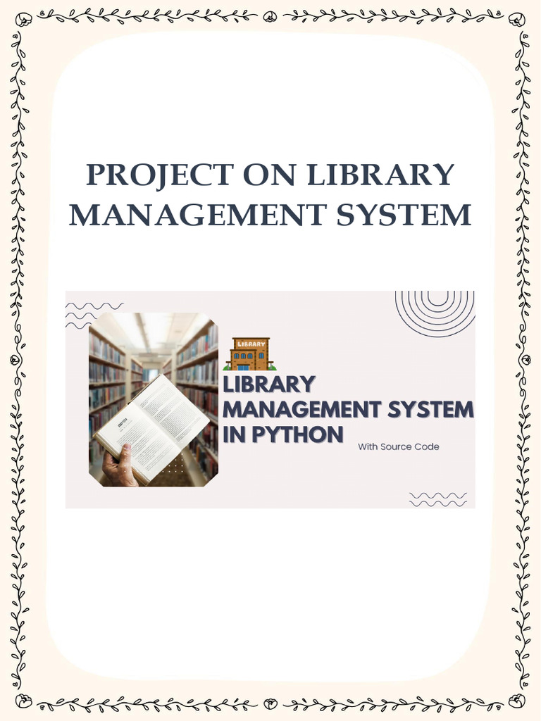 Class 12 Computer Science Project Report On Library Management | PDF | Databases | My Sql