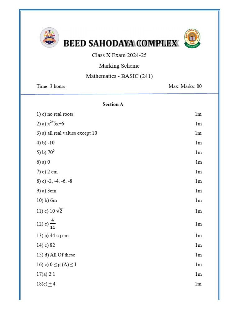 21.01.25 Mathematics Basic Solution (241) | PDF | Mathematics