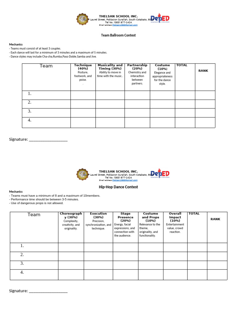 Criteria Intrams | PDF | Performing Arts