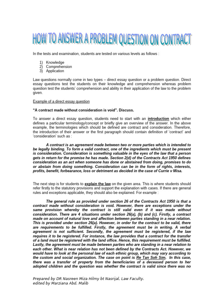 How To Answer Question of Biz Law 2 | PDF | Offer And Acceptance ...