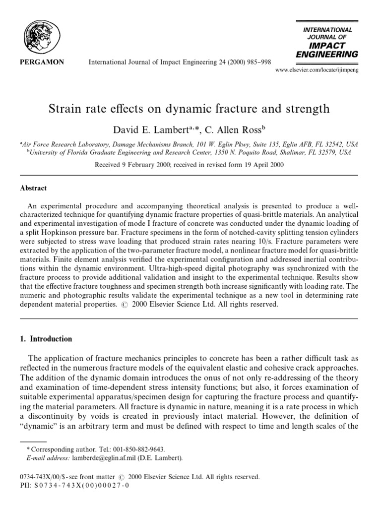 1 s2.0 S0734743X00000270 Main | PDF | Fracture Mechanics | Fracture