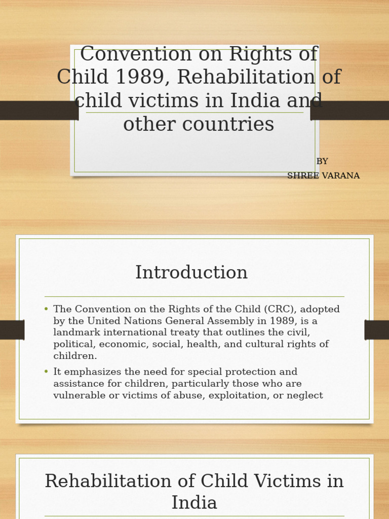 Convention on Rights of Child 1989, Rehabilitation | PDF