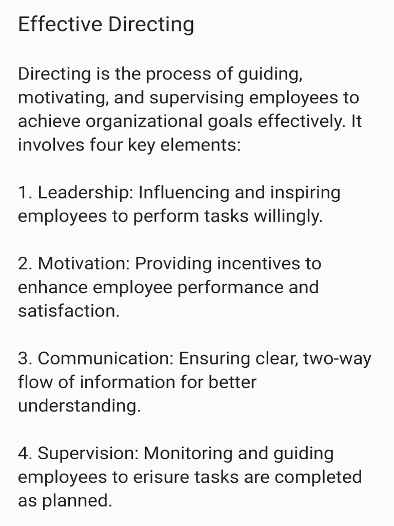 Principles of Management - Directing | PDF