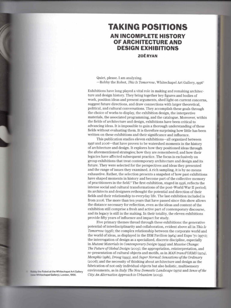 Taking Positions - Making Architecture and Design Exhibitions - Zoë ...
