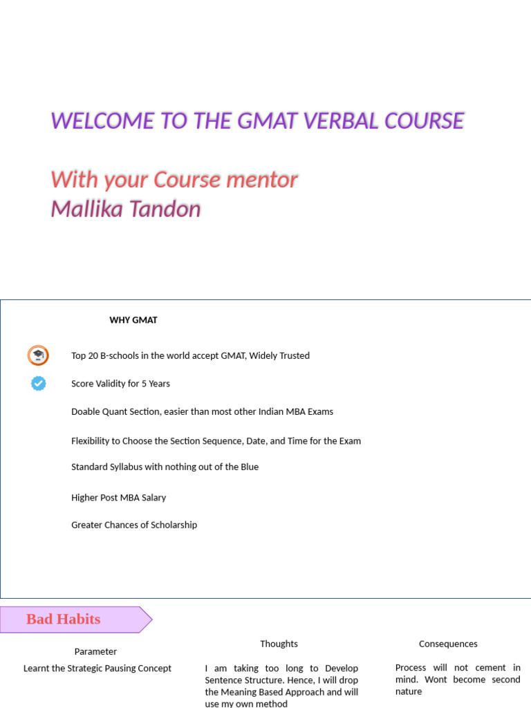 GMAT VERBAL (Autosaved) | PDF | Subject (Grammar) | Object (Grammar)