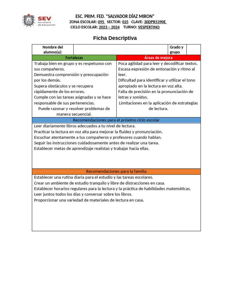 Ficha Descriptiva | PDF