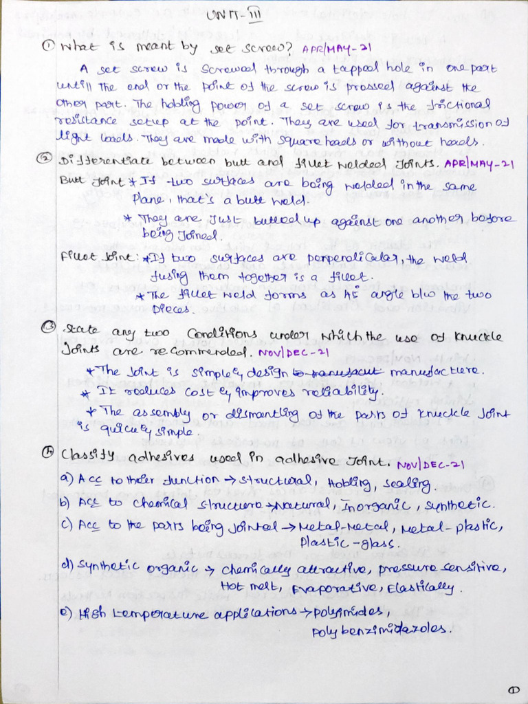 DME Unit-3_2 Marks With Answer | PDF