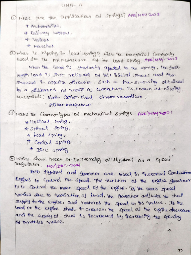 DME Unit-4_2 Marks With Answer | PDF