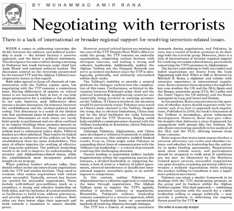 Negotiation with terrorist | PDF