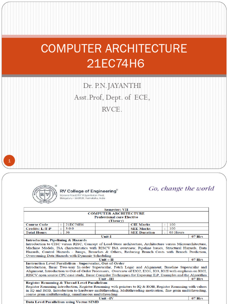 Unit_1 computer archi | PDF | Central Processing Unit | Computer Architecture
