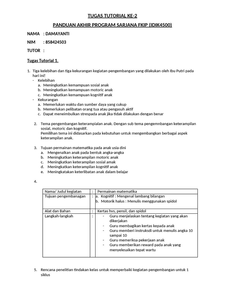 TUGAS 2_DAMAYANTI_858424503_panduan tugas akhir program sarjana fkip | PDF