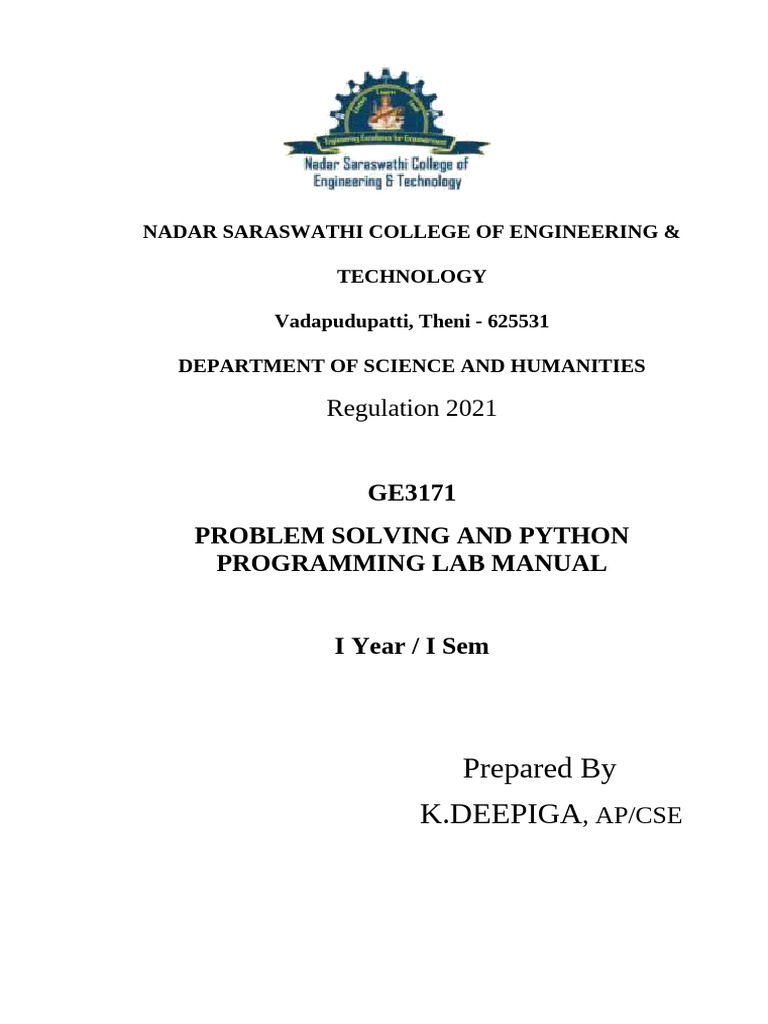 PSPP lab manual (1) | PDF | Engineering | String (Computer Science)