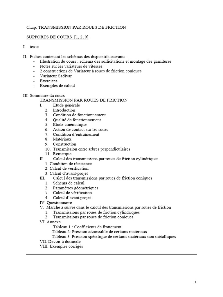 Transmission par roues de friction | PDF | Friction | Embrayage