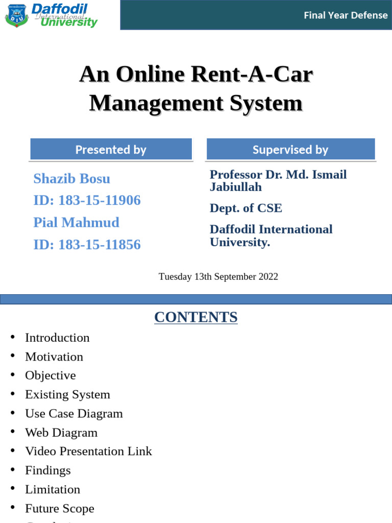 Online Rent-A-Car Management System | PDF