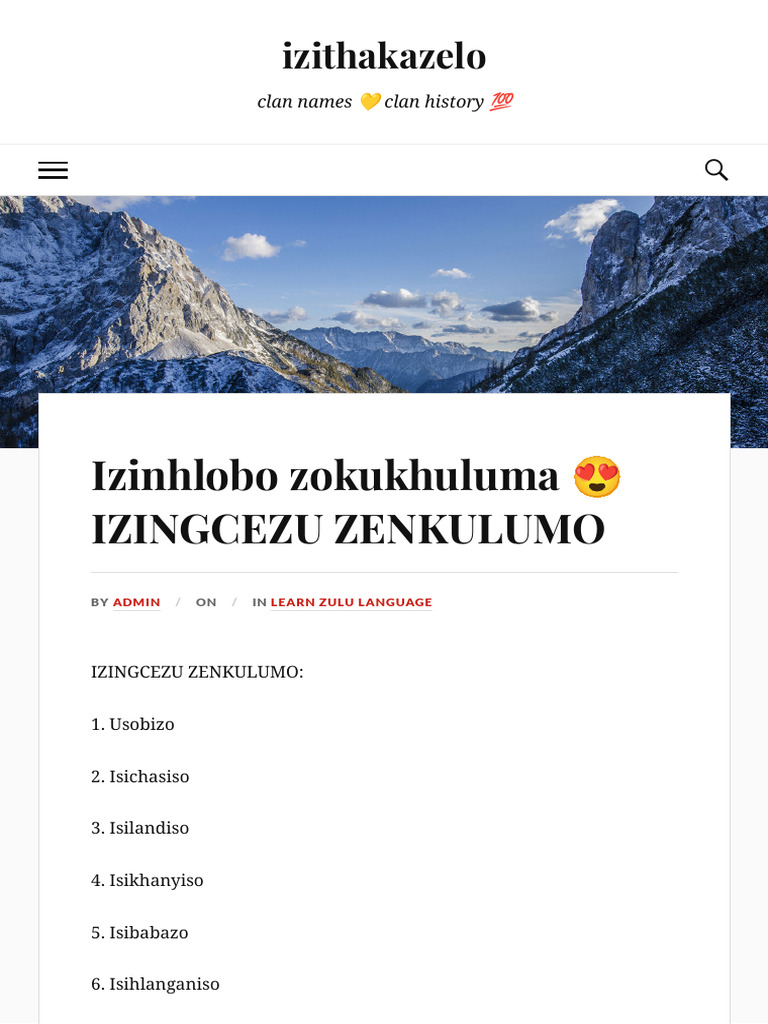 Zulu Clan Names and Their Meanings | PDF | Zulu Kingdom | Southern Africa