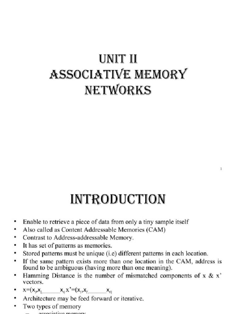 Associative Memory Net | PDF