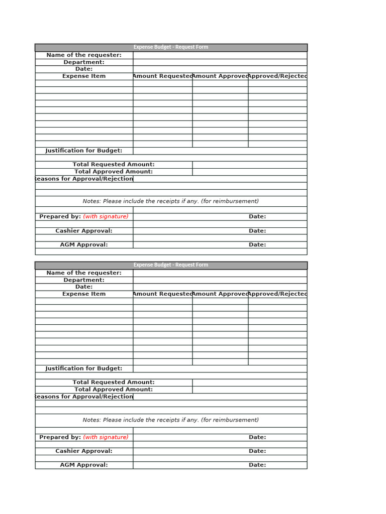 Request Form - Budget | PDF