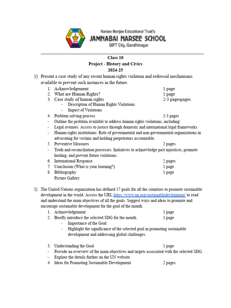GN EcampusUpload Generalinstructions Class 10 Project Break Up 24-25 1 ...