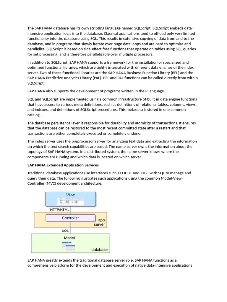 SAP HANA SQLScript and XS Services Overview | PDF | Databases ...