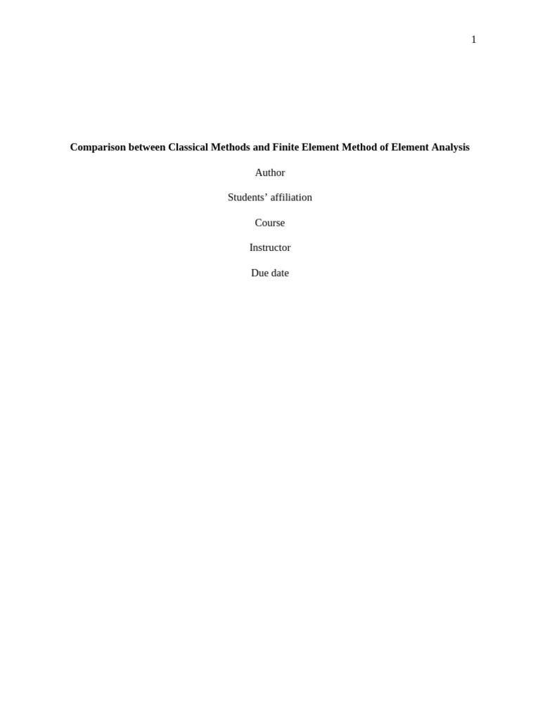 FEM vs Classical Methods in Analysis | PDF | Structural Analysis ...