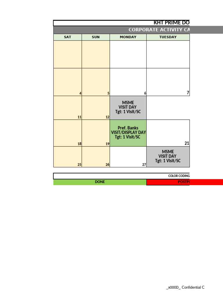 Corporate Activity Calendar. | PDF
