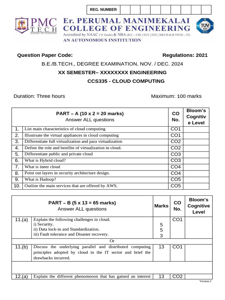 QP Setting Template - UG-QP CC | PDF | Cloud Computing | Software Development