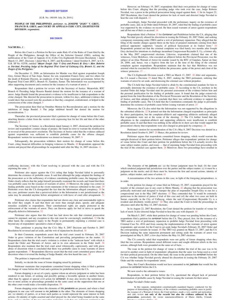 People v. Grey: Murder Case Review | PDF | Prosecutor | Probable Cause
