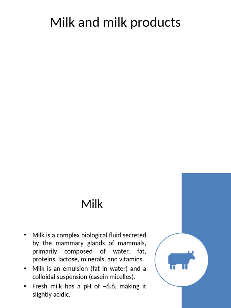 Dairy Products Notes | PDF | Milk | Butter