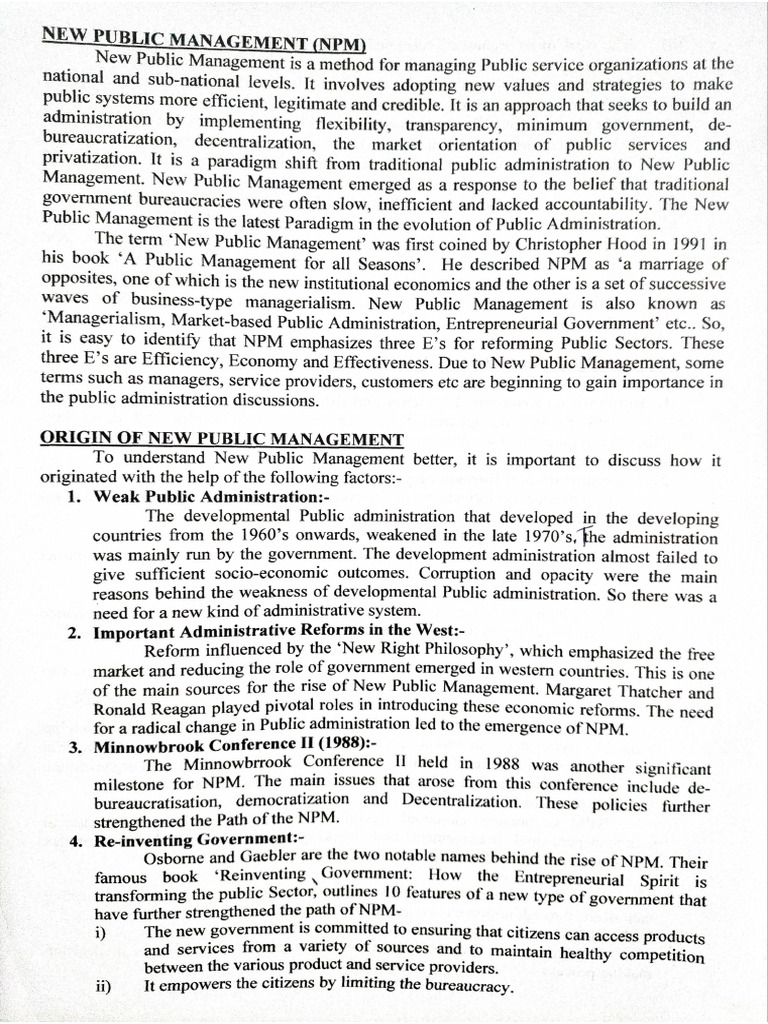 New Public Management (NPM) | PDF
