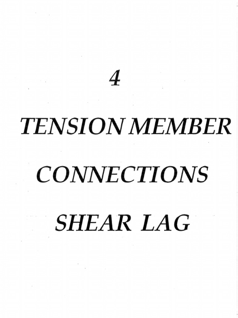 4 - Tension Connections, Shear Lag | PDF