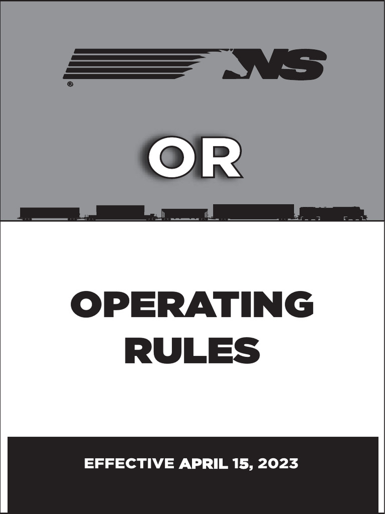 Norfolk Southern Operating Rules 2023 | PDF | Train | Rail Infrastructure