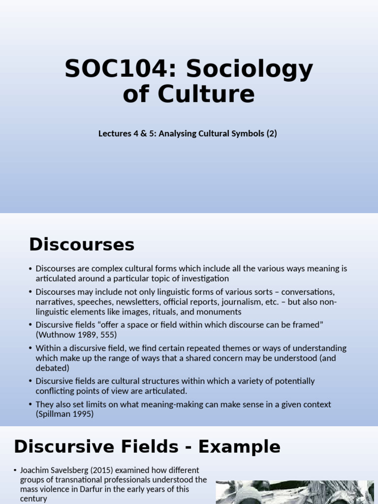 Lecture 4 & 5 - Analyzing Cultural Symbols | PDF | Discourse | Liberal ...
