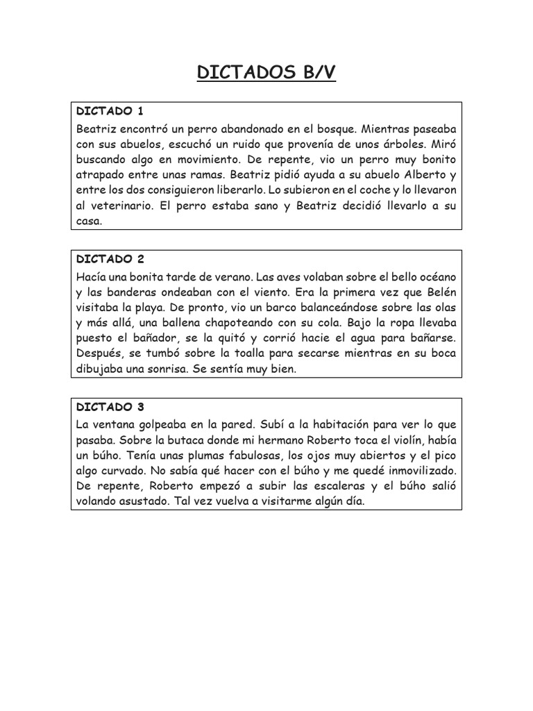 Dictados b V | PDF
