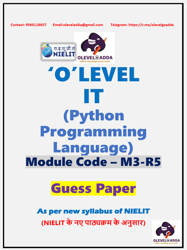 O'Level Python Guess Paper 2023 | PDF