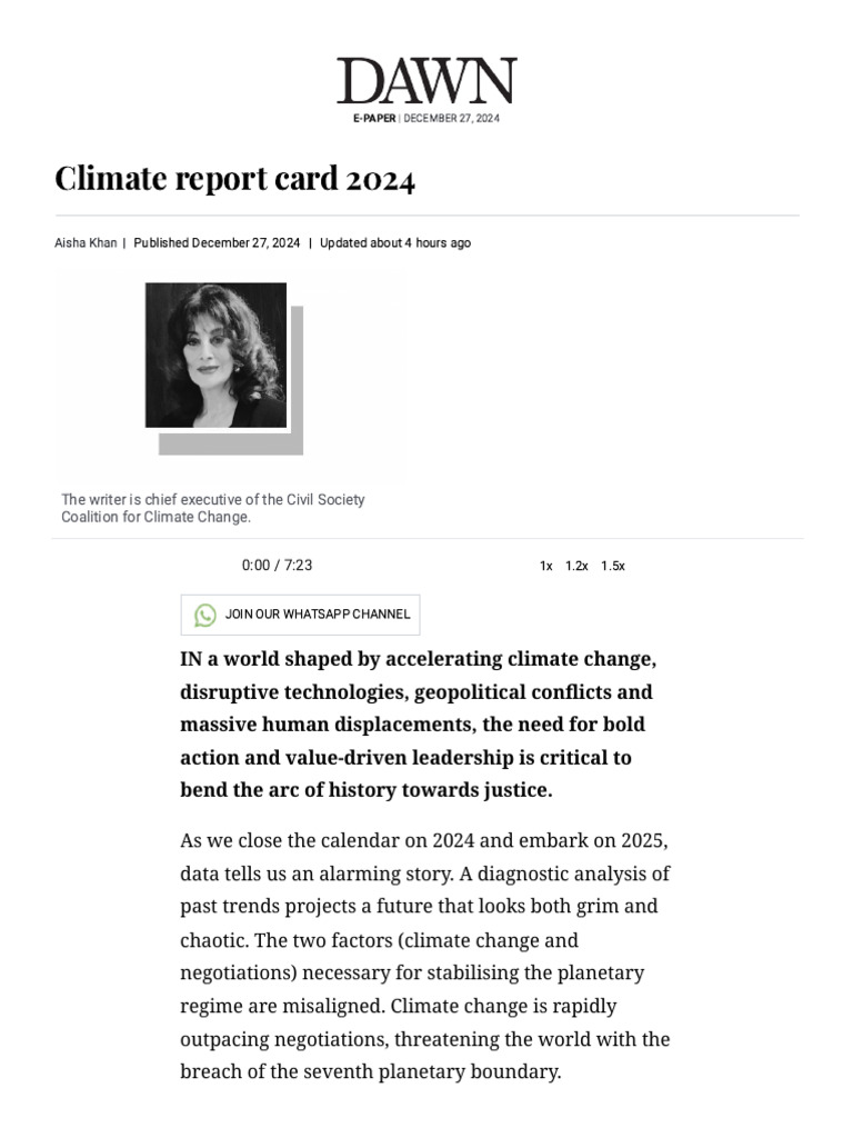 Climate Report Card 2024 - Newspaper | PDF | Climate Change | Hydrography