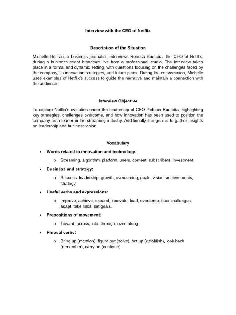 Interview Netflix | PDF | Netflix | Verb