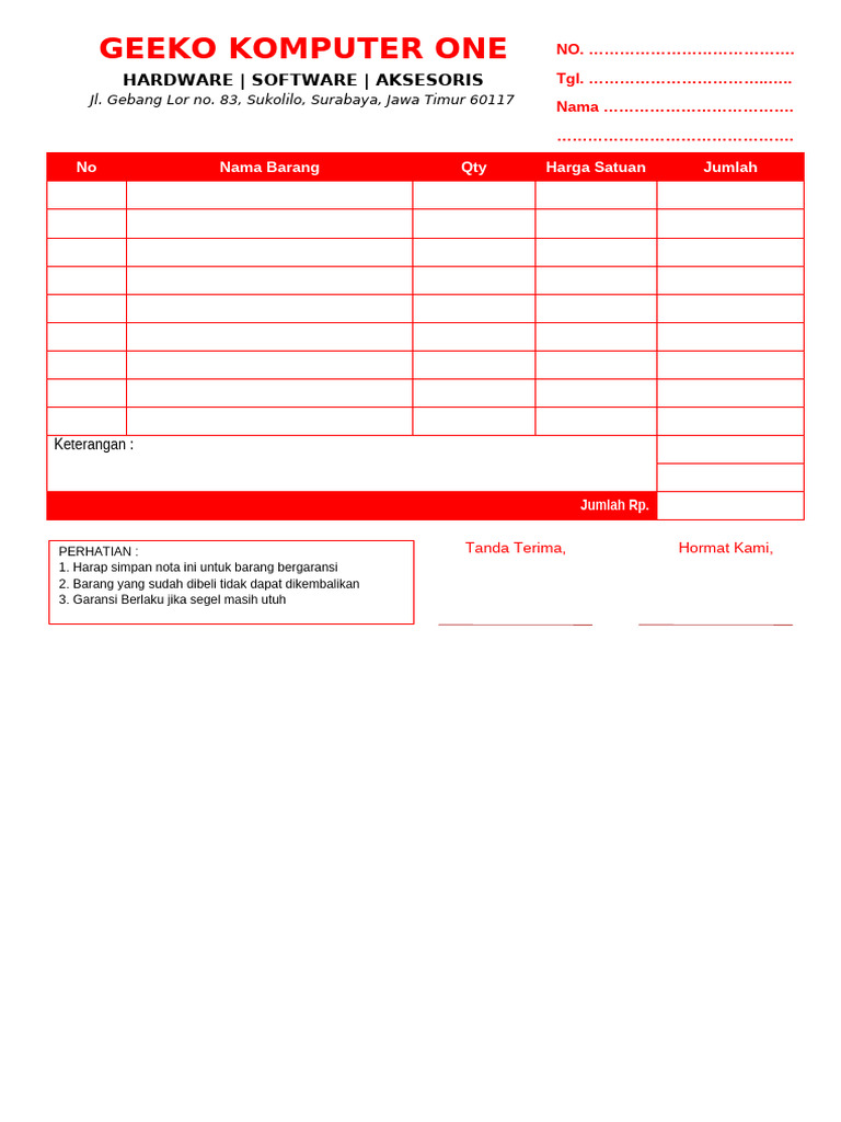 Contoh Template Nota | PDF