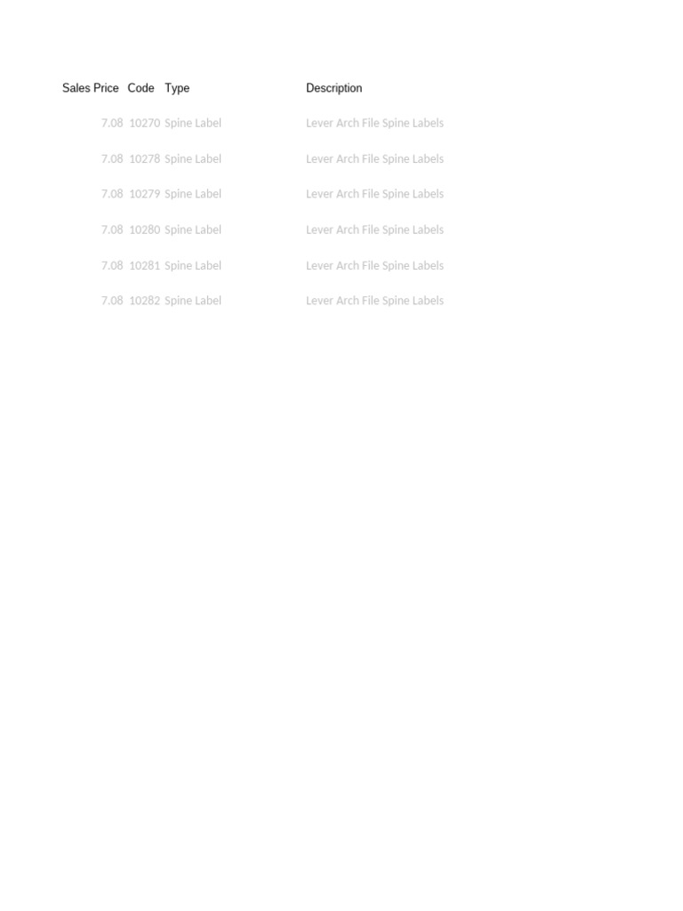 Lever Arch File Spine Labels | PDF