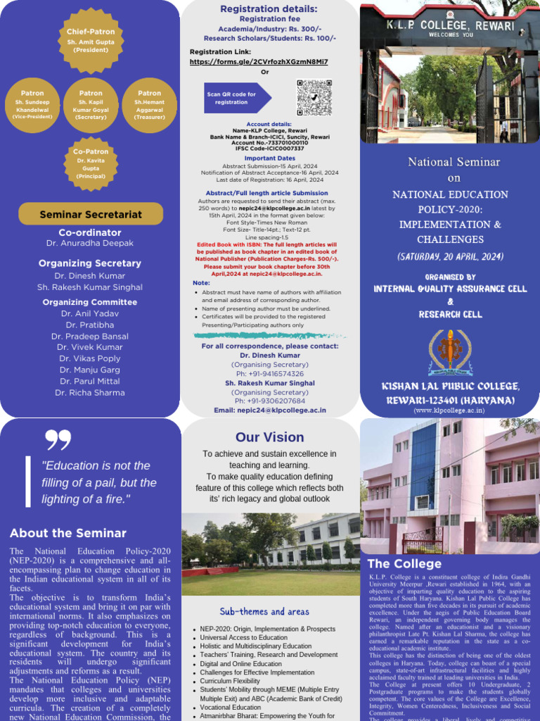 Nep 2020 Brochure Compressed | PDF | College | Curriculum