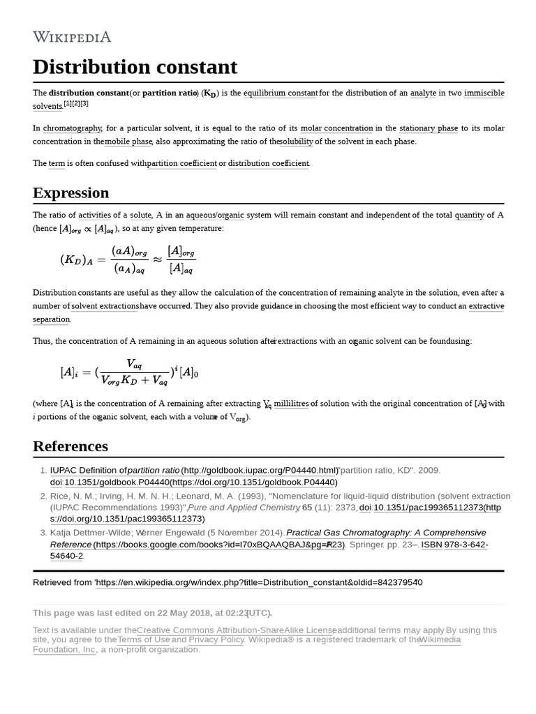 Distribution Constant | PDF | Continuum Mechanics | Thermodynamics