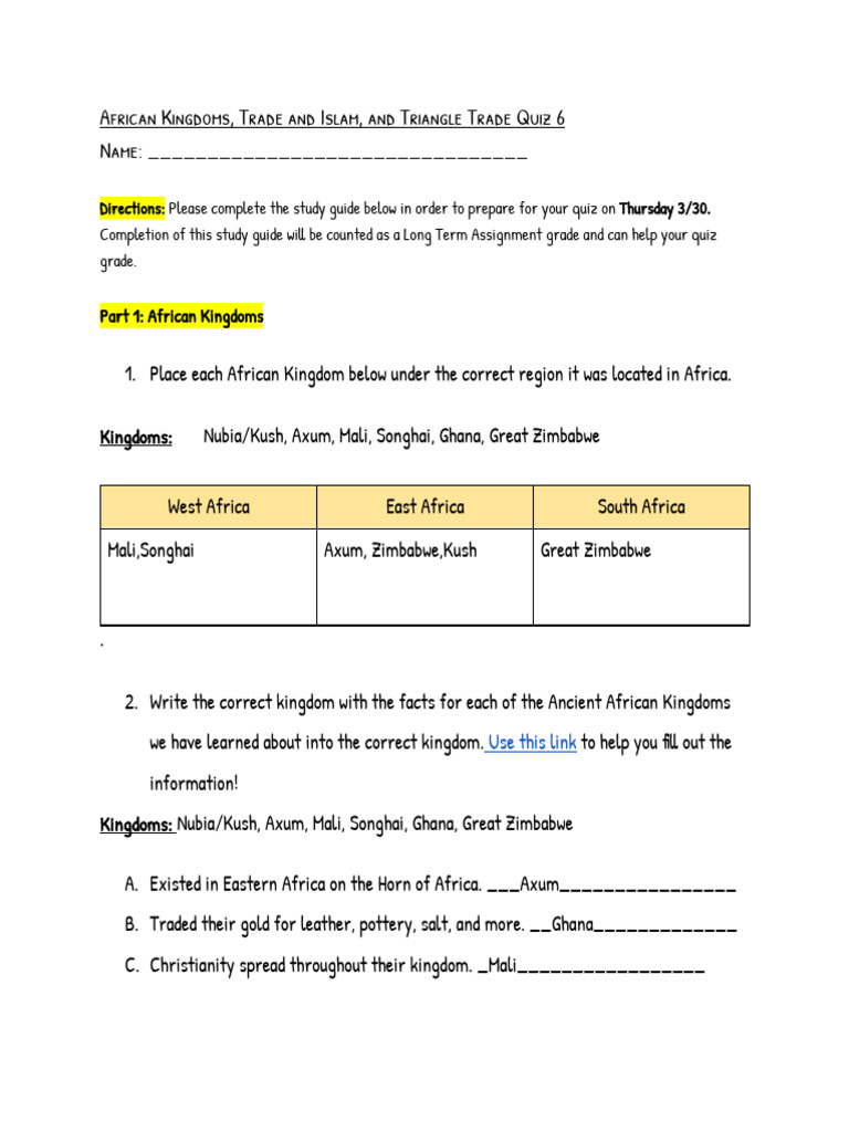 Alicia McNiece-Vides - STUDY GUIDE_ African Kingdoms, Trade and Islam ...